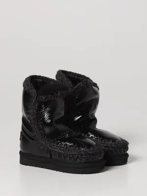 Mou Round-headed Boots - Black