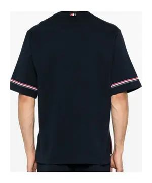 Thom Browne Rwb-stripe Crewneck T-shirt - Blue