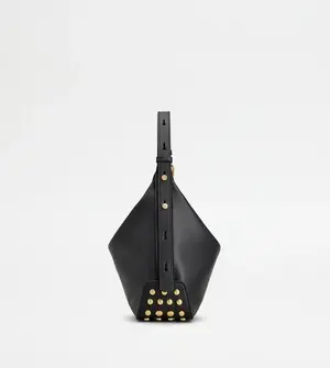 TOD'S Mini Studded Shoulder Bag - Black
