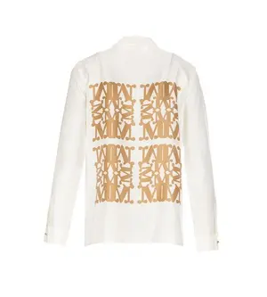 Max Mara Logo Print Long-sleeve Shirt - Vanilla