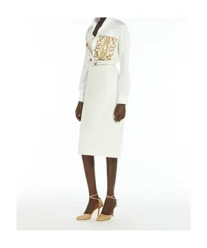 Max Mara Logo Print Long-sleeve Shirt - Vanilla