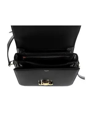 Celine Classique Triomphe Bag In Shiny Calfskin - Black