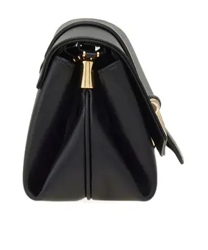 FERRAGAMO Gancini Front Flap Crossbody Bag - Black