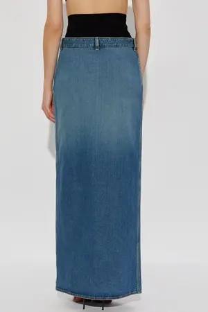 Alaïa High-rise Button-front Maxi Denim Skirt