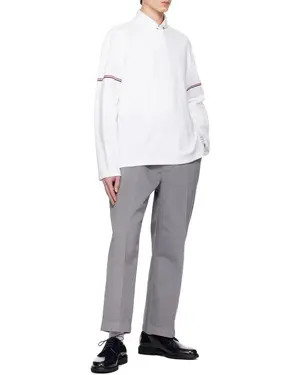 Thom Browne Tapered Leg Chinos With Pressed Crease - Medium Gray