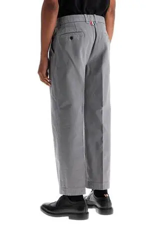 Thom Browne Tapered Leg Chinos With Pressed Crease - Medium Gray