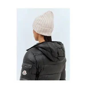 Moncler Logo Patch Ribbed Beanie
