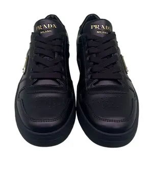 Prada Downtown Leather Sneakers - Black