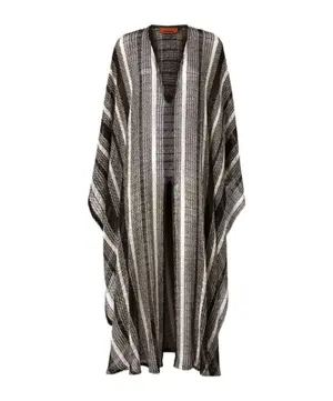 Missoni Sequin-embellished Striped Kaftan - Black And White