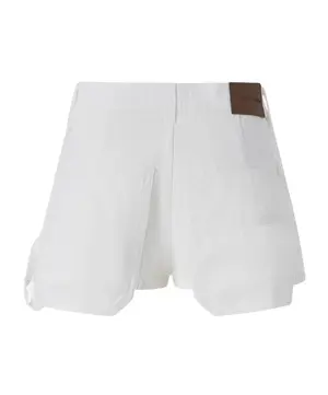 Pinko Logo Patch Denim Shorts - White