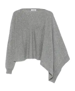 JIL SANDER Draped Asymmetric Knitted Cape