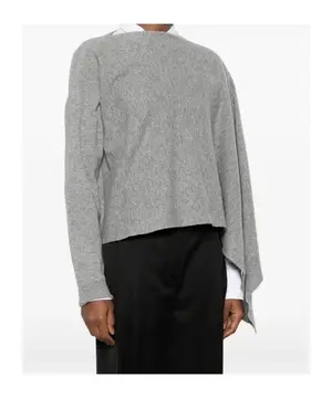 JIL SANDER Draped Asymmetric Knitted Cape