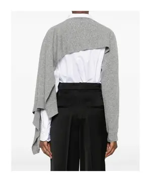JIL SANDER Draped Asymmetric Knitted Cape