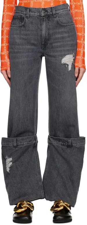 J.W.ANDERSON Jw Anderson Logo Patch Distressed Jeans