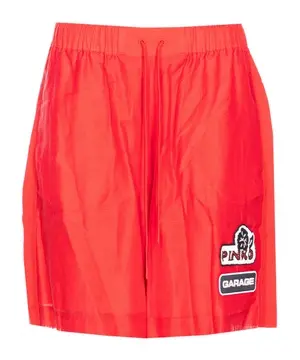 Pinko Logo Patch Wide Leg Bermuda Shorts