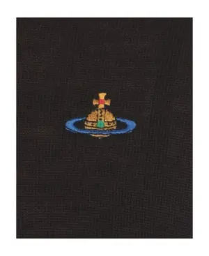 VIVIENNE WESTWOOD Orb Embroidered Knit Pullover - Black