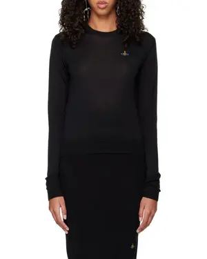 VIVIENNE WESTWOOD Orb Embroidered Knit Pullover - Black