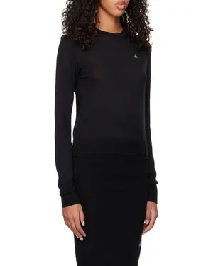 VIVIENNE WESTWOOD Orb Embroidered Knit Pullover - Black