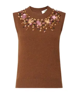 Fendi Wool And Cashmere Vest With Embellishment
