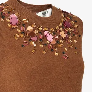 Fendi Wool And Cashmere Vest With Embellishment