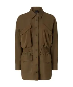Pinko Long Sleeve Button-up Jacket With Flap Pockets