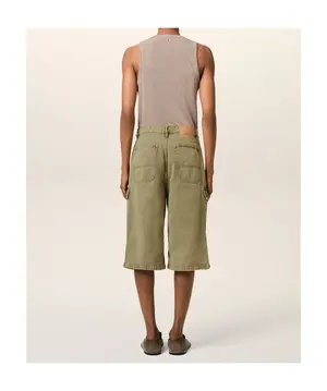 AMI Paris Wide Leg Cargo Bermuda Shorts - Brown