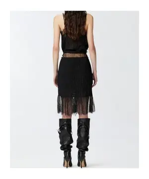 Pinko Lace Detail Gathered Skirt