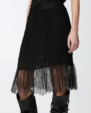 Pinko Lace Detail Gathered Skirt