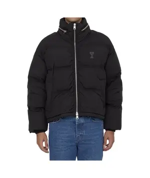 AMI Paris De Coeur Quilted Puffer Jacket - Black