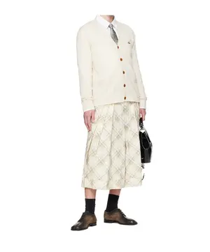 VIVIENNE WESTWOOD Pleated Check Midi Skirt