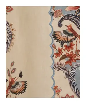 Farm Rio Scalloped Floral Wrap Midi Skirt