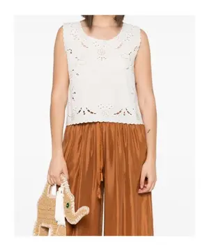 FORTE_FORTE Sleeveless Embroidered Top