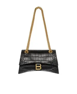 Balenciaga Crush Small Shoulder Bag - Black