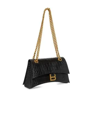 Balenciaga Crush Small Shoulder Bag - Black