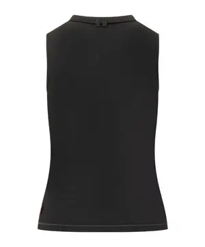DIESEL® T-iara Zip-strap Sleeveless Ribbed Top - Black