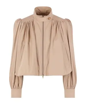 Chloé Gathered Boule Jacket In Organic Cotton - Nude