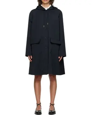 Thom Browne Single-breasted Drawstring Hooded Parka - Navy Blue
