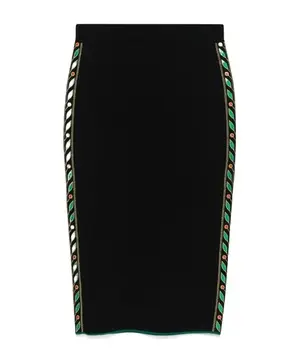 Casablanca Laurel Knitted Midi Skirt - Black/multicolour