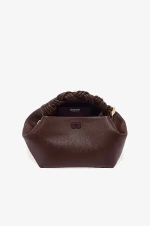 GANNI Twisted-handle Tote Bag With Bou Logo Detail - Brown