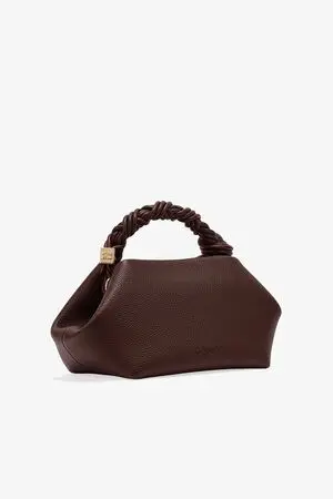 GANNI Twisted-handle Tote Bag With Bou Logo Detail - Brown