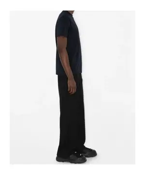Burberry Logo Embroidered Slim-fit T-shirt - Navy Blue
