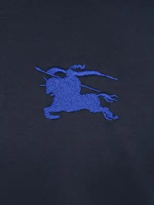 Burberry Logo Embroidered Slim-fit T-shirt - Navy Blue