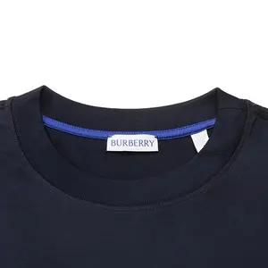 Burberry Logo Embroidered Slim-fit T-shirt - Navy Blue