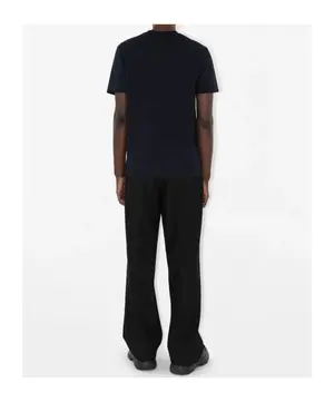 Burberry Logo Embroidered Slim-fit T-shirt - Navy Blue