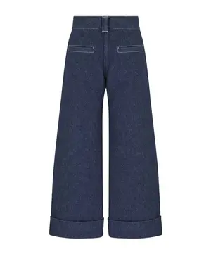 Dior Baby Button Detailed Wide Leg Jeans