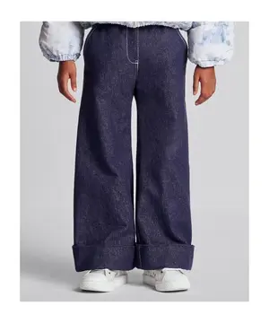 Dior Baby Button Detailed Wide Leg Jeans