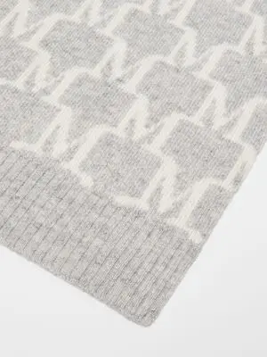 Max Mara Orli Monogram Knit Scarf - Light Gray