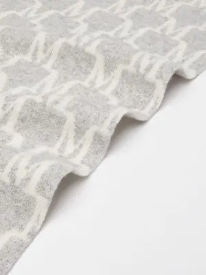 Max Mara Orli Monogram Knit Scarf - Light Gray