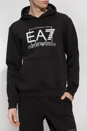 EA7 Logo-print Drawstring Hoodie