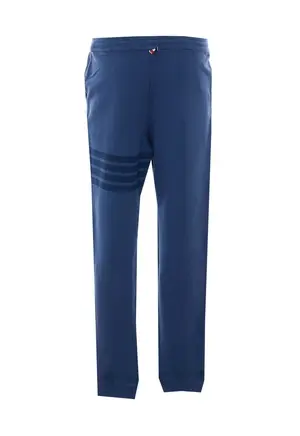 Thom Browne Solid Loopback Overdyed 4-bar Sweatpants - Navy Blue